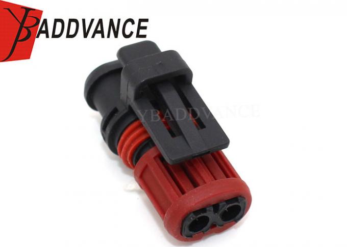 Black 2 Pin Tyco AMP Connectors 1337245-3 Diesel Fuel Injector Connector