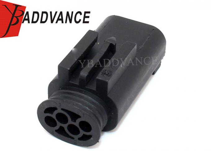 Black Tyco AMP Connectors MQS 2.54mm System 4 Pin Male Connector 968399-1