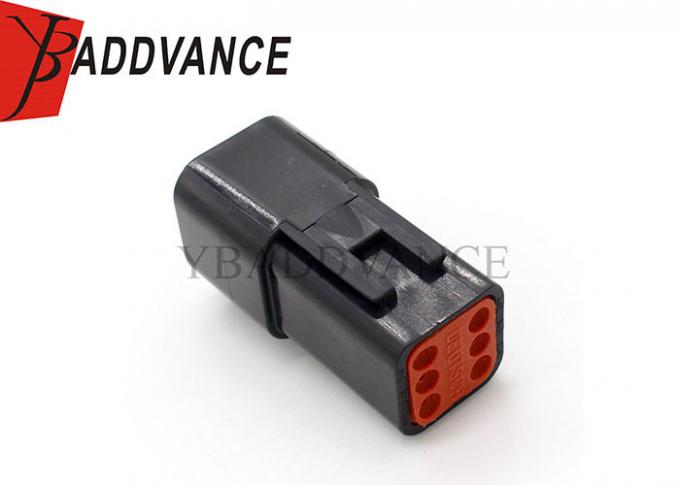 DT04-6P-E004 Black DT Series Deutsch 6 Pin Male Connector