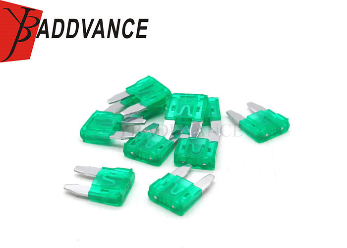30 Amp Green Mini Blade Fuses APM / ATM Automotive Blade Fuse For Truck ...