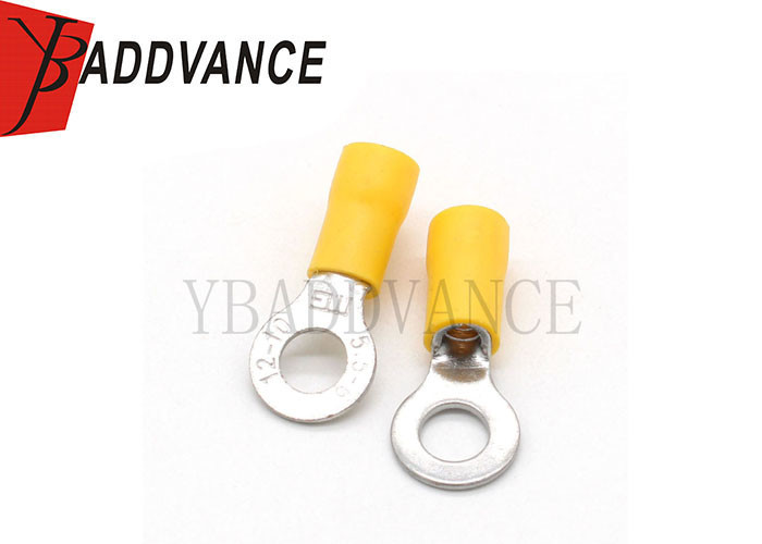 Round Pre Insulated O Type Cold Pressed Terminal Yellow Female 12-10AWG ...