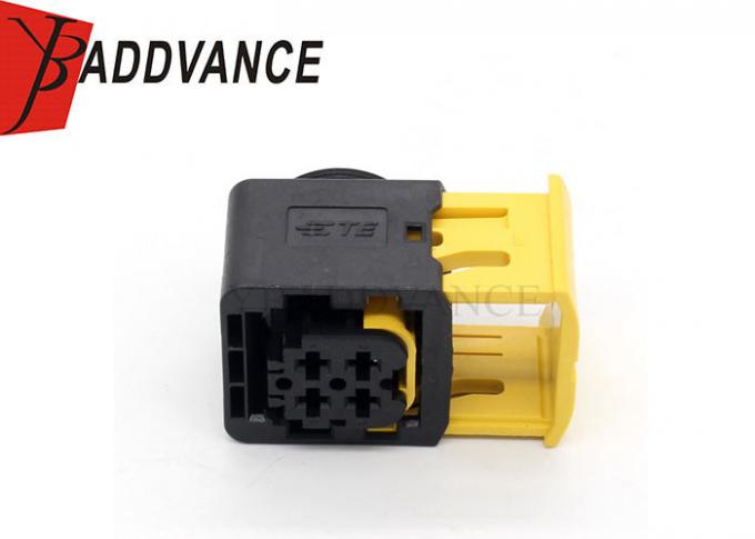 Electrical Waterproof PA66 GF30 4 Pin Female Black Color TE Connector 1 ...
