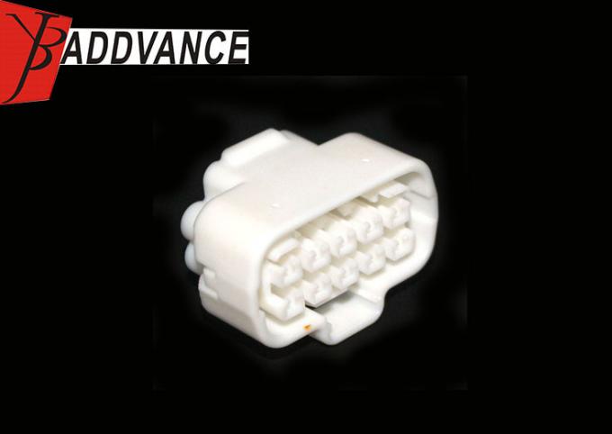 10 Pin Female Pbt Gf30 Waterproof Automotive Connectors Types White Color